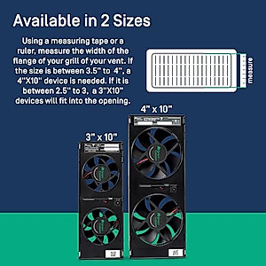 SMARTCOCOON 3"X10" Intelligent Booster Fan System - Integrates With Ecobee & Nest Smart Thermostats - Increase Airflow to Bedroom & Syncs To Your HVAC System - Renter Friendly Floor Fan For Vent