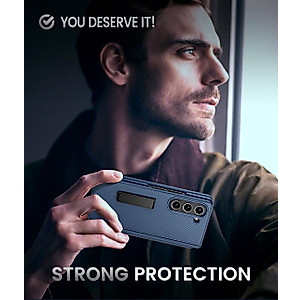 Caka Case for Galaxy Z Fold 5 Case with S Pen Holder & Screen Protector & Kickstand & Hinge Protection 360 Military Grade Shockproof Phone Cover for Samsung Galaxy Z Fold 5 - Blue