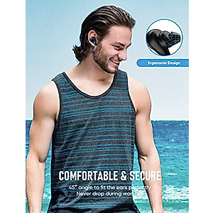 VEENAX T8 True Wireless Earbuds, Bluetooth Earphones Touch Control, TWS Sport Headphones with Mic CVC 8.0 Noise Reduction, Stereo in-Ear Headset with Bass, 30H Playtime/USB-C/IPX7 Waterproof, Black