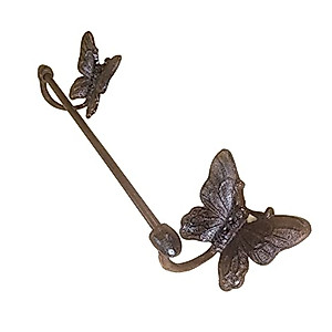 Carver's Olde Iron Lori's Rustic Brown Butterfly Bathroom Accessory Set 4 pc with Hardware