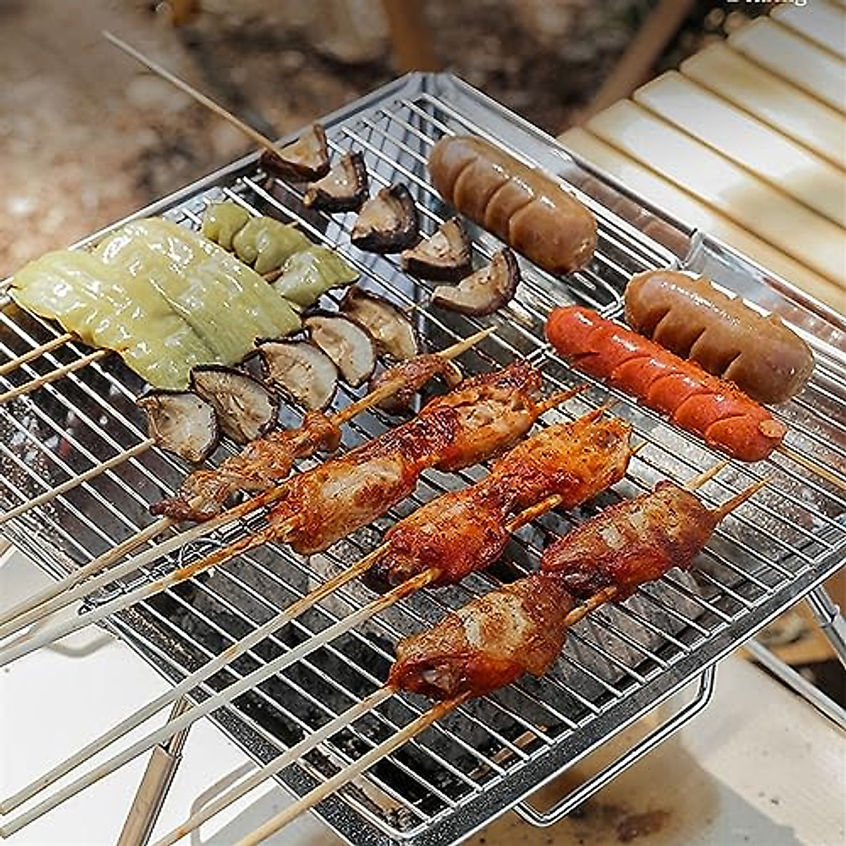 SPICLY Portable Grill Outdoor Portable Folding Barbecue Grill BBQ Grills Detachable Charcoal Firewood Stove Picnic Tools Camping Oven
