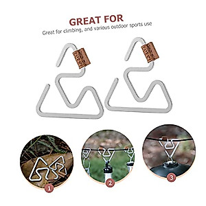 CLISPEED 8 Pcs Stainless Steel Hook Climbing Hangers Mountaineering Hook Cloth Drying Hook Backpack Accessories Metal s Hooks Multipurpose Hanger Camping Accessories Safety Hanger to Climb