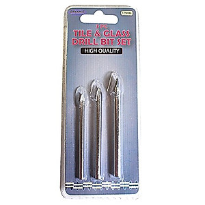 DYNAMIC 3 Pc Carbide Tipped Drill Bits Set | Sizes 5mm, 6mm, 8mm | Ideal for Tiles & Plate Glass | Durable & Precise