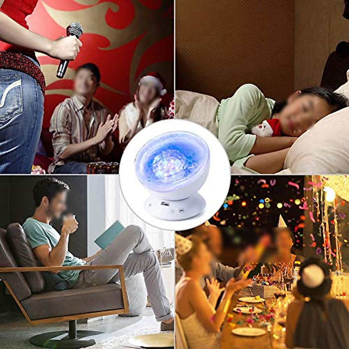 Relaxing Ocean Waves Projector Light with Music & Timer