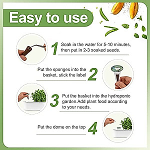 121PCS Hydroponic Seed Pod Kits, Aero Growing Kit with 30 PCS Grow Baskets 30 PCS Transparent Insulation Lids 30 PCS Plant Grow Sponges 30 PCS Labels 1 Tweezers for Seed Starting System