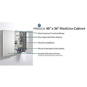 Fresca 40" Wide x 36" Tall Bathroom Medicine Cabinet w/Mirrors