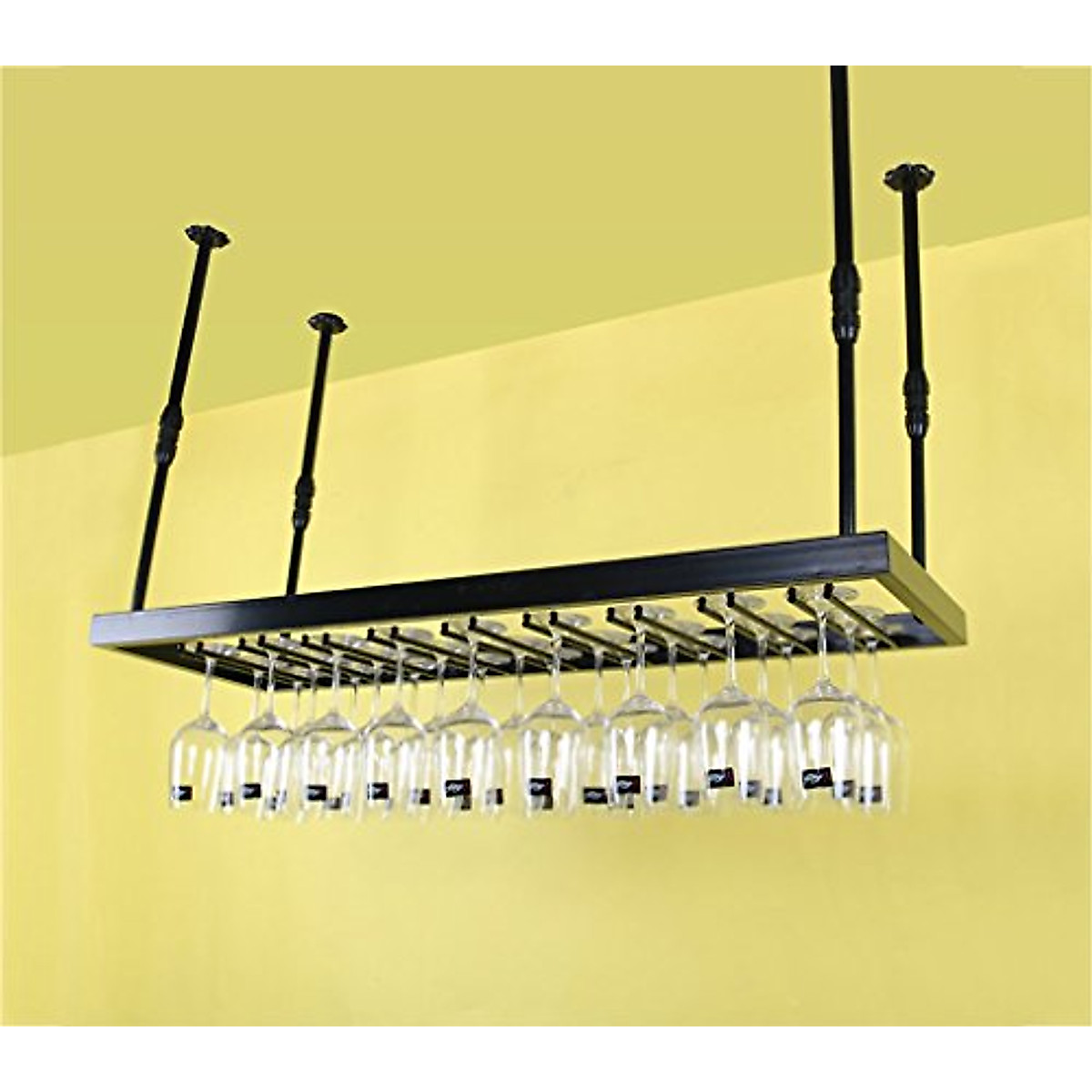 Wine Racks Metal Wine Glass Rack,Glassware Rack Wine Rack,Glassware Wine Rack、Shelf Wine Glass Holder,Wine Glass Rack, Champagne Glass Rack、 (Color : Black, Size : 50 * 35cm)