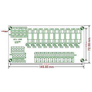 Fuse Module,10 Position Fuse Panel Mount Power Distribution Module Board.