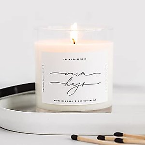 Warm Hugs Candle, Premium 75 Hour Burn Time, Sympathy Gift, Get Well Soon Gifts for Women, Lemongrass Lavender, USA Made Natural Soy Wax, Thinking of You for Her, Him, Friends, Mom, Divorce, Miss You