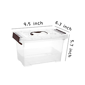 YYXB 8 Pack Plastic Storage Latch Bins, 4.5 Quart Clear Plastic Handle Box with Lids and Handle, Multi-Purpose, 4 Litre