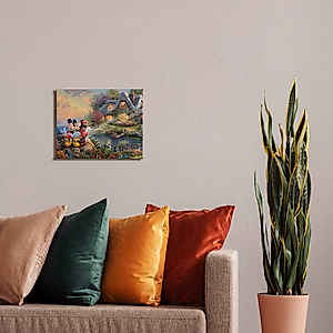 Thomas Kinkade Disney Mickey and Minnie Sweetheart Cove 8" x 10" Gallery Wrapped Canvas Art | Frameless Room Wall Art | Certificate of Authenticity Included