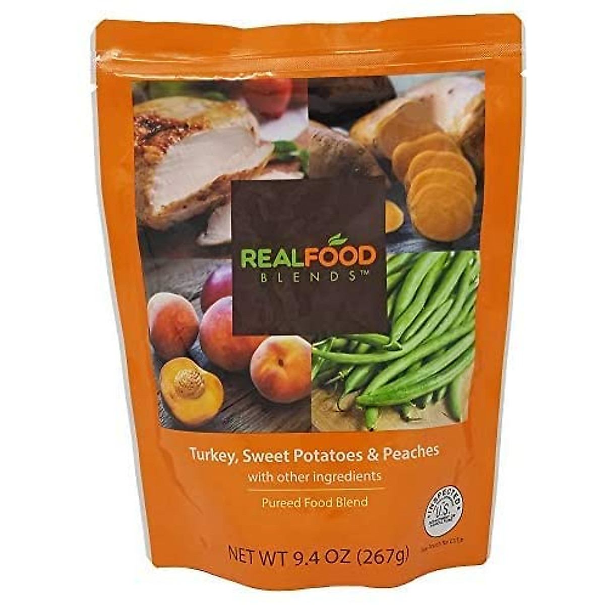 Tube feeding formula Turkey, Sweet Potatoes & Peaches Pureed Blended Meal for Feeding Tubes, 9.4 oz Pouch (Pack of 12 Pouches)