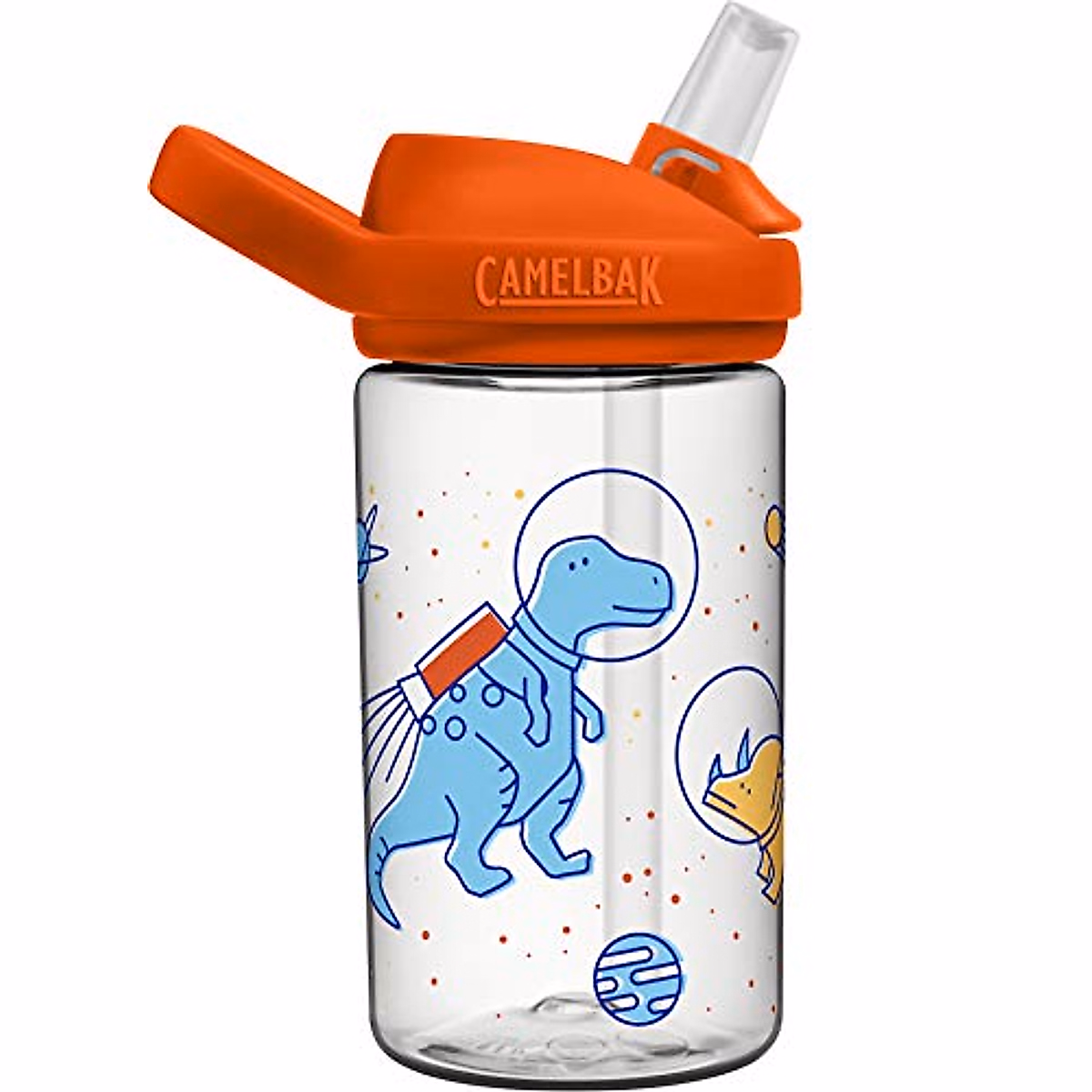 Eddy+ Kids BPA-Free Water Bottle with Straw, 14oz, Space Dinos