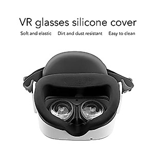 Silicone VR Cover, Sweatproof VR Light Blocker Face Pad Washable Silicone VR Face Cover for Pico Neo3 Face Protector Pad (Black)