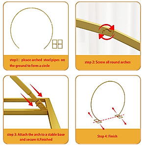 TDDFLO 9.5ft Golden Round Backdrop Stand Circle Balloon Arch Kit for Party Decoration Circle Wedding Arch Flower Ring Stand