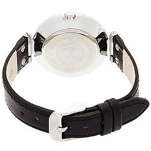 Anne Klein Women's 109169WTBK Silver-Tone and Black Leather Strap Watch