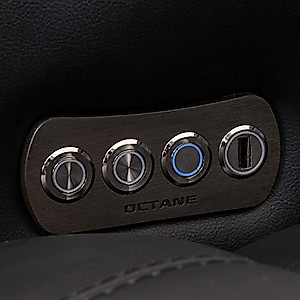 Octane Turbo XL700 Row of 3 Seats, Straight Row in Black Leather with Power Recline