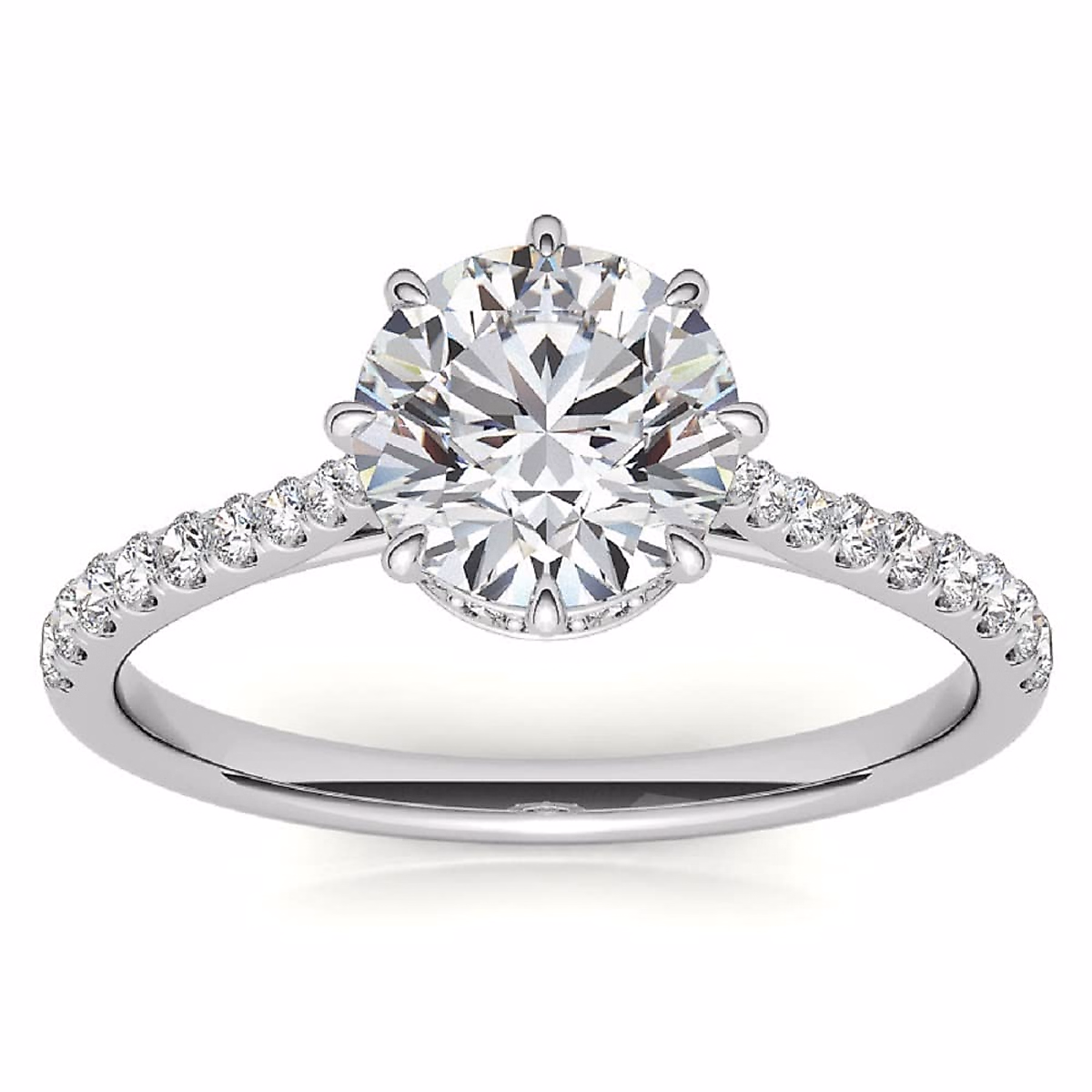 Kiara Gems 2 CT Round Moissanite Engagement Ring 10K 14K 18K Solid Gold Moissanite Diamond Ring 925 Sterling Silver Solitaire Engagement Ring Wedding Ring for Women (7)