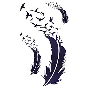 COKOHAPPY 10 Sheets Tiny Temporary Tattoo Feather Bird for Men Women