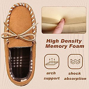 NCCB Boys Slippers Girls Slippers Moccasin Memory Foam Winter Nonslip Indoor Outdoor Slippers Beige 1