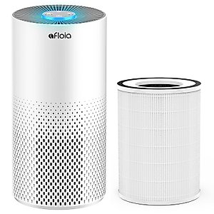 Afloia Air Purifiers for Home Bedroom Large Room Up to 1076 Ft², Kilo White, Afloia Original 3-Stage Filter for Kilo, 1 Pack