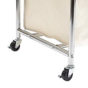 Seville Classics Laundry Hamper Sorter Cart Mobile Premium 3-Bag Heavy-Duty, Chrome