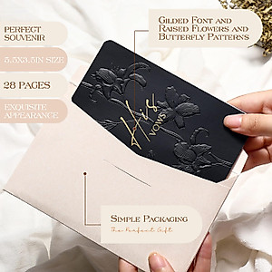 molekaus Vow Books,for Wedding Vow Books Wedding Gift for Bride and Groom Vows Book his and Hers with 28 Pages-5.5 * 3.5 in Wedding Notebook with Gilded Font Set of 2 （White and Black）