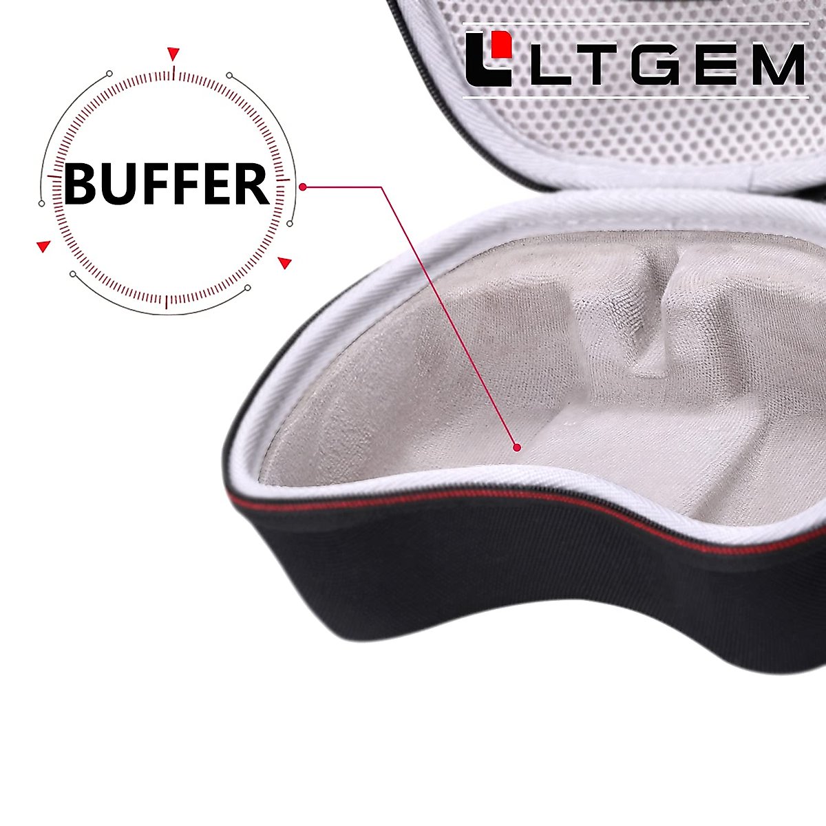 LTGEM Controller Case Compatible with Razer Wolverine V2 / Wolverine V2 Chroma Wired Gaming Controller（Black+Gray）