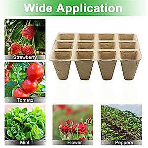 Fooyekep Seed Starter Tray,20 Pack Peat Pots for Seedlings,240 Cells Biodegradable Seed Starter Pots Germination Trays,Organic Seed Starter Kit with 20 Pcs Plant Labels