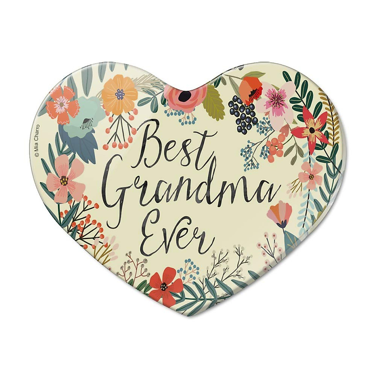 Best Grandma Ever Floral Heart Acrylic Fridge Refrigerator Magnet