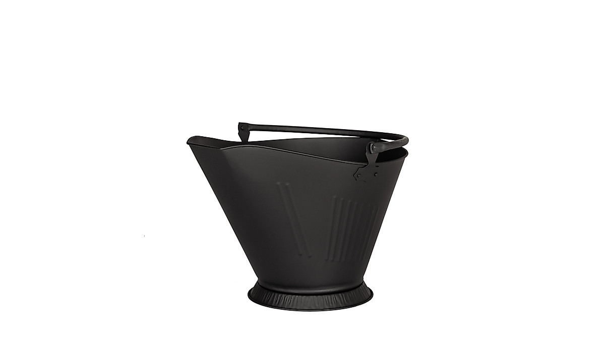Steel Coal Hod Black Traditional Powder Coated for Easy Use