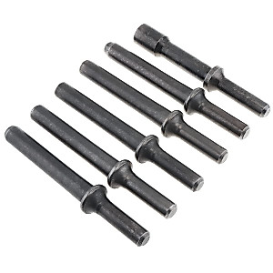 ChgImposs 6pcs Hard 45# Steel Solid Air Rivet Impact Head Support Pneumatic Tool for Drilling/Rusting Removal