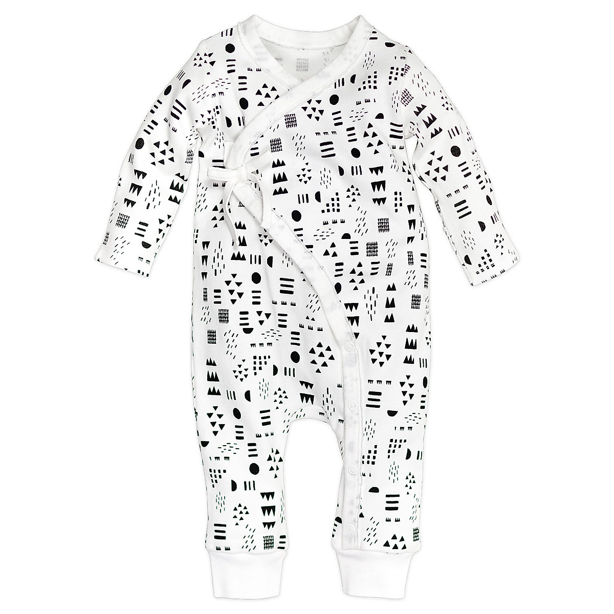 HonestBaby Organic Cotton Kimono Coverall, Pattern Play, 0-3 Months