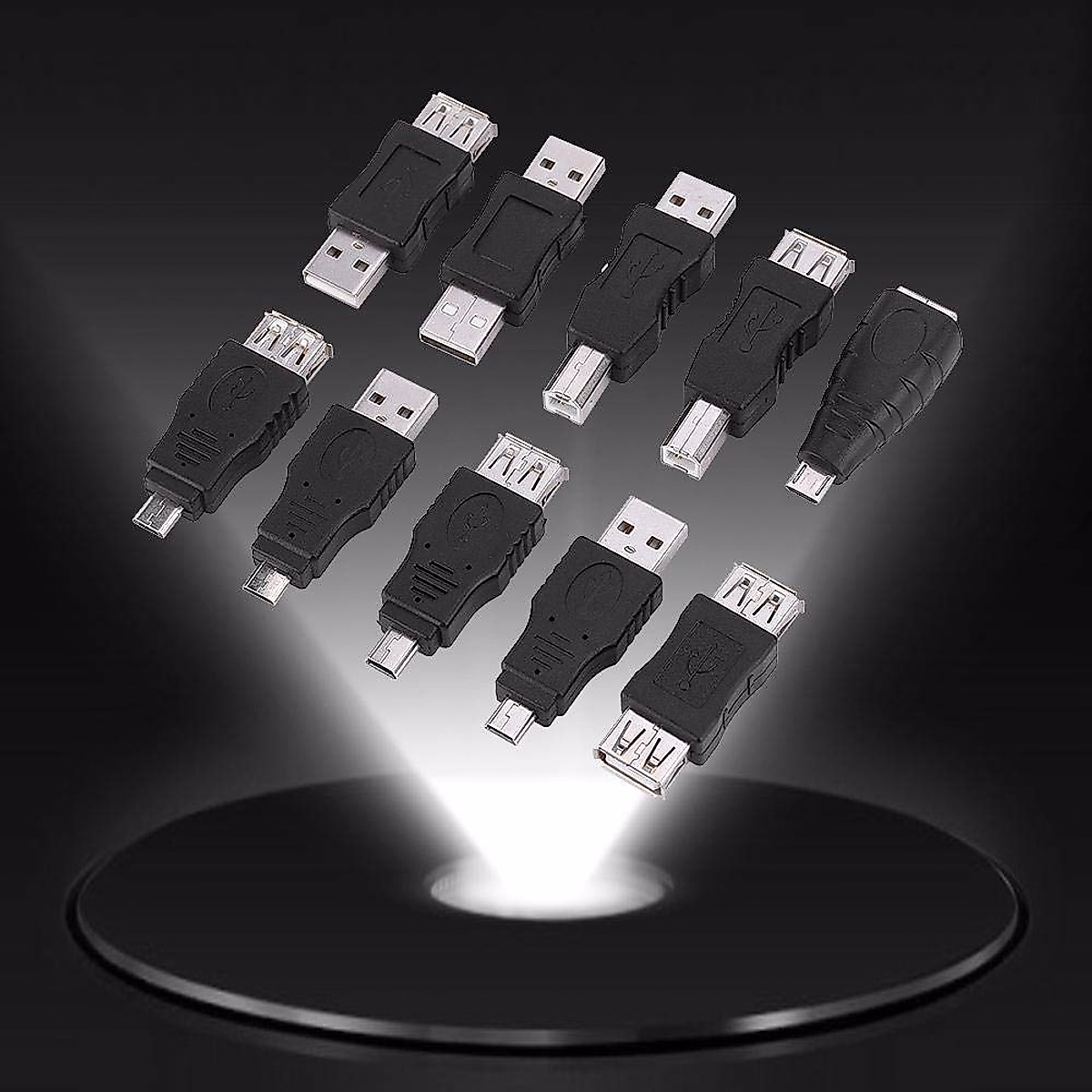 Eboxer Pack of 40 Multiple USB2.0 Adapters Micro/ Mini/ Type-B/ Male/ Female Converters Connectors for Laptop Computer Mobile Hard Drives