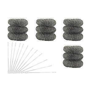 12 Pack of Washing Machine Lint Traps. Comes with 12 Ties. Attach to Your Washer Sink Hose and Allow the Metal Mesh Trap to Filter the Laundry Water. Stainless Steel and Rust Proof.