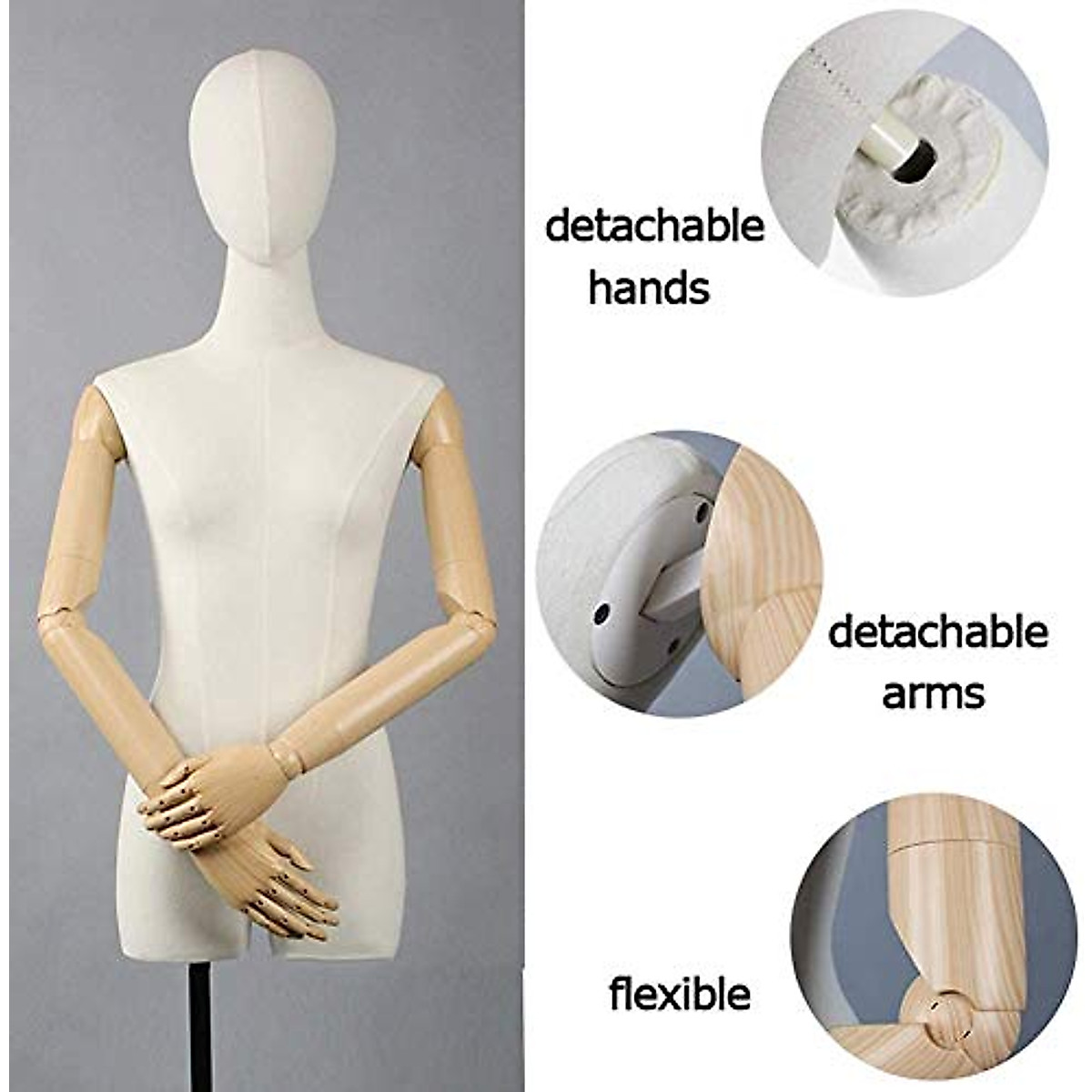 Tailors Dummy Mannequin Torso Body with Universal Casters | for Clothing Dress Jewelry Display Tailors Dummy Dressmakers Dummy