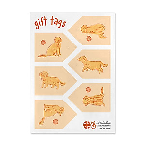 CENTRAL 23 - Birthday Wrapping Paper - 6 Gift Wrap Sheets - Golden Retriever Dogs - Yellow Wrapping Paper for Kids Men Women - Recyclable