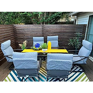 Leaptime Outdoor Furniture Iron Gray Cushion 7-Piece Garden Couch Chair Set