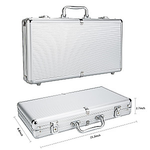 Demteric Upgraded Poker Chips Set with Case Casino Chips Games Equipment Jack Black Roulette Wheel Blackjack Texas Holdem Pokeno Game Set with Cards Texas Themed Gambling Gifts for Men Women Adults