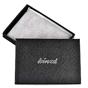 kinzd Slim Minimalist Zipper Credit Card Holder Leather Front Pocket Wallet with Keychain Ring Lanyard Strap