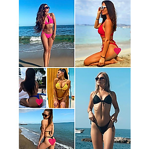 RELLECIGA Women's Black Polka Dot Tie-side Thong Bikini Bottom Size X-Small