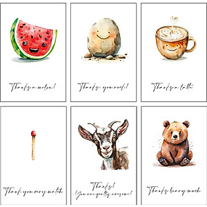 the lazy panda card company All my Puns are Intended - 30 Too Punny Thank You Cards with Envelopes (Too Punny Thank You Cards)