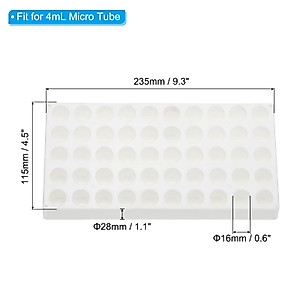 PATIKIL Vial Rack for 4ml Autosampler Vials, 2 Pack Vial Tray Holder 50-Well Stackable Test Tube Rack Vial Holder for Microcentrifuge Tubes, White