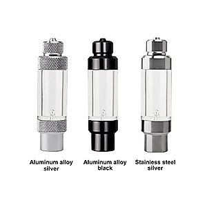 Clscea CO2 Bubble Counter with Check Valve for CO2 Generator Regulator Planted Aquarium Aluminum Alloy Silver