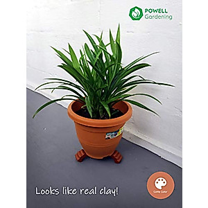 Powell Gardening (12pc Pack Plastic Pot Elevator - Plant/Flower Pot feet for Outdoor planters, Raises up to 4 Pots!! (Cotta Color NOT Ceramic)