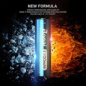 BONAI AA Rechargeable Batteries, High Capacity 1100mAh NiMH Battery for Outdoor Solar Lights 1.2V Pre Charged Double-A Batteries (AA 20 Pack)