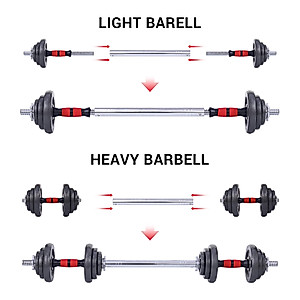 Nice C Adjustable Dumbbells, Barbell Weight Set, Dumbbell Set, Weights Adjustable 22/33/44/66/105 Lbs Home Gym 2 in 1, Anti-Slip Handle, All-Purpose, Office, Fitness