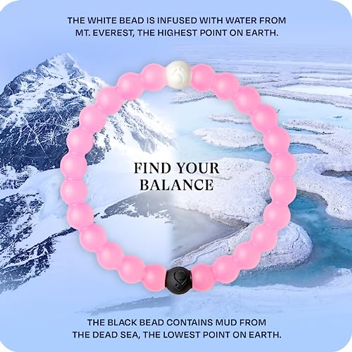 Lokai Silicone Beaded Bracelet for Breast Cancer Awareness - Light Pink, (Large, 7 Inch Circumference) - Silicone Jewelry Fashion Bracelet Slides-On for Comfortable Fit for Men, Women & Kids
