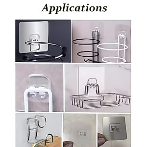 YOFAN 12-Pack Clear Adhesive Suction Sticker for No Drilling Bathroom Shower Shelf Accessories, Super Strong Adhesive Wall Sticker for Shower Caddy and More