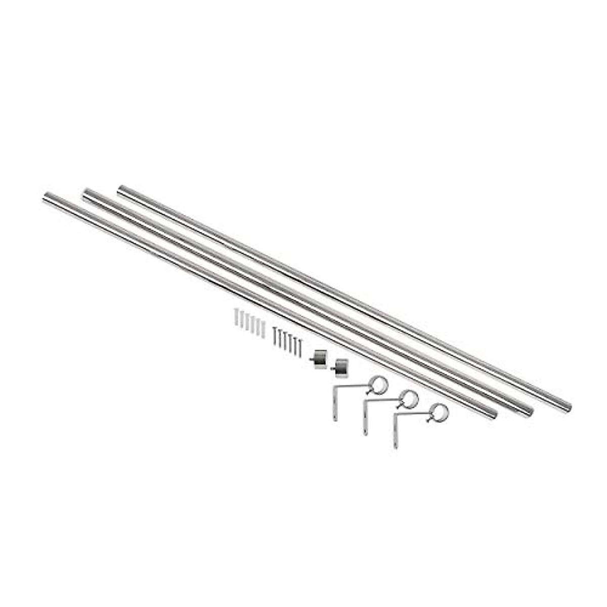 Umbra 245976-889-REM Cappa 1-Inch Curtain Rod, Includes 2 Matching Finials, Brackets & Hardware, 66 to 120-Inches, Polished Silver